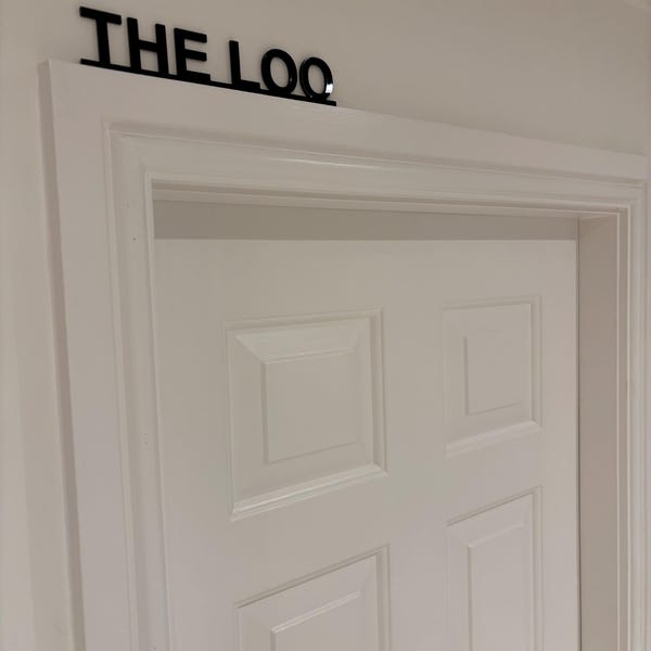 THE LOO Toilet Door Sign, Door Topper, Shelf Decor, Door Frame Art ...