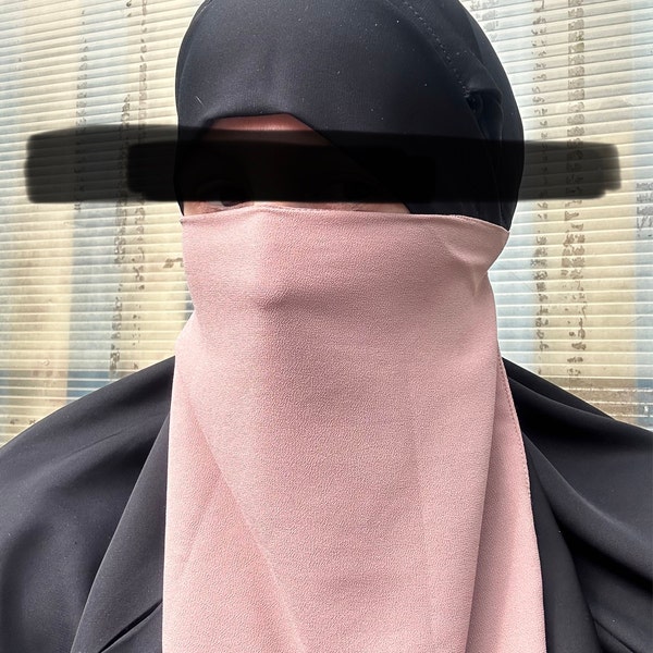 Elastic Satin-silk Half Niqab (choose Colour) - Etsy