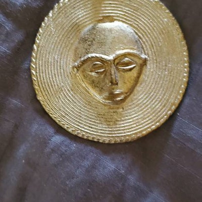 African Metal Mask, Ashanti Brass - Etsy