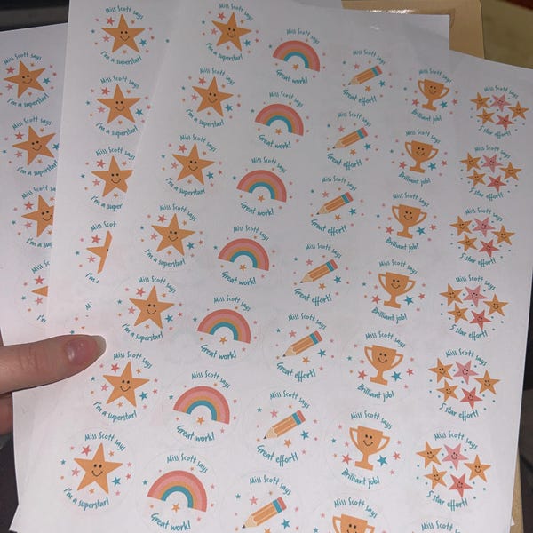Teacher Stickers, Well Done Stickers, Personalised Teacher Stickers ...