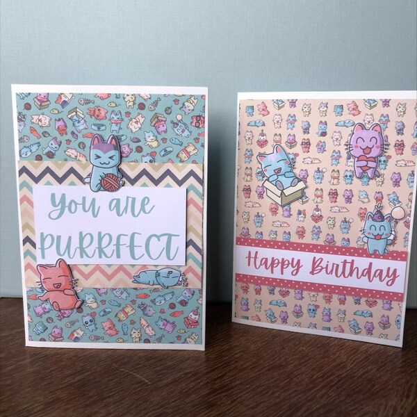 Cool Kittens Digital Paper Pack, Cat Scrapbook Pages Patterns, Pet ...