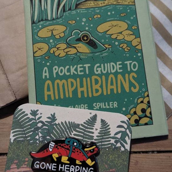 Gone Herping Enamel Pin Badge / Large Salamander Jewellery / Amphibian ...
