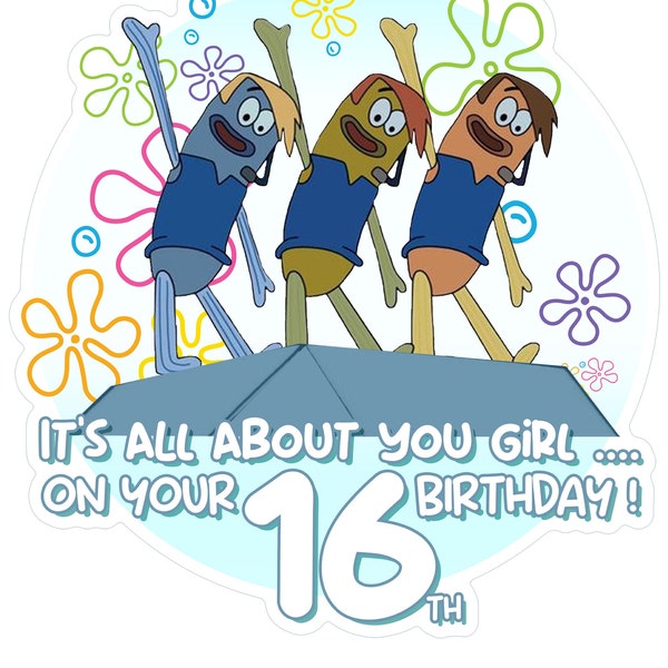 All About You Girl Cake Topper, Instant Download, Cake Topper, 16th ...