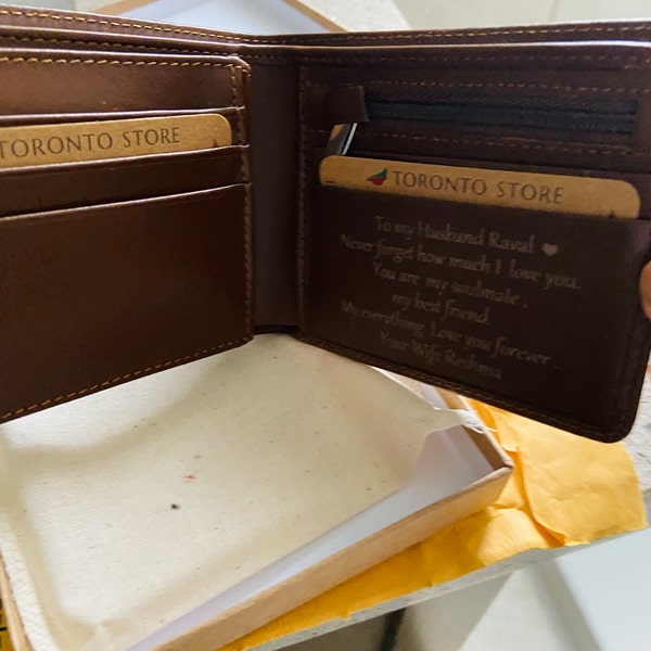 Personalized Men's Leather Wallet for Christmas Engraved Men's Leather ...