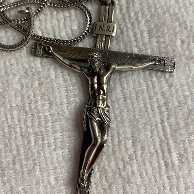 Personalized Silver Jesus Cross Necklace, Handmade Crucifixion of Jesus ...