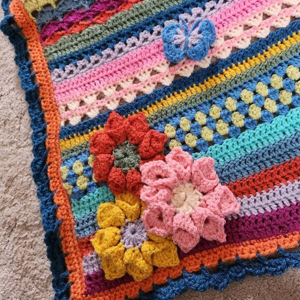 Persian Tiles Crochet Blanket Pattern & Yarn Pack: Marrakesh Colorway ...