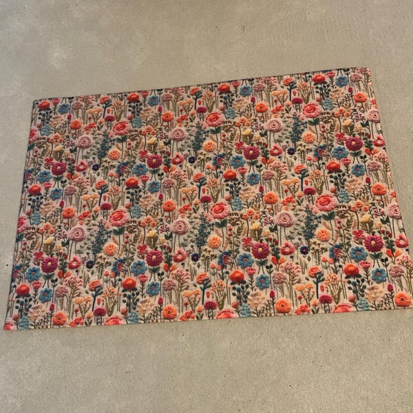 Cottagecore Flower Meadow Round Rug, Floral Round Area Rug Wildflowers ...