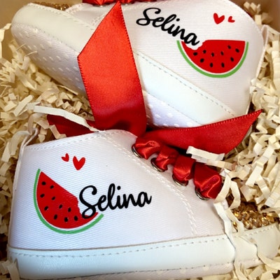 One in a Melon First Birthday, Baby Girl Booties,sweet One Shoes,one in ...