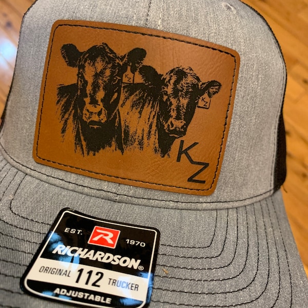 Engraved Patch Cow Hat / Richardson Farm Hat / Custom Brand Hat ...