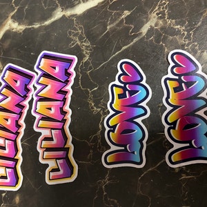 Custom Name Graffiti Stickers Custom Name Sticker Graffiti - Etsy