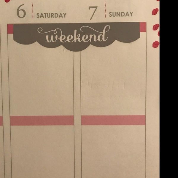 Weekend Header Stickers, 12 Scalloped Planner Banners, ECLP 7x9 Colors ...