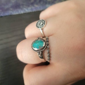 Turquoise Meru Ring Sterling Silver Turquoise Ring Stone | Etsy