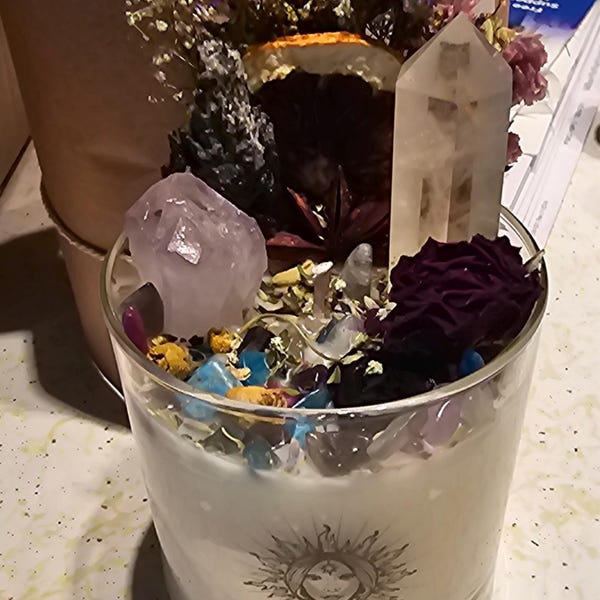 Anxiety Relief & Happiness Intention Candle Packed With Crystals, Herbs ...
