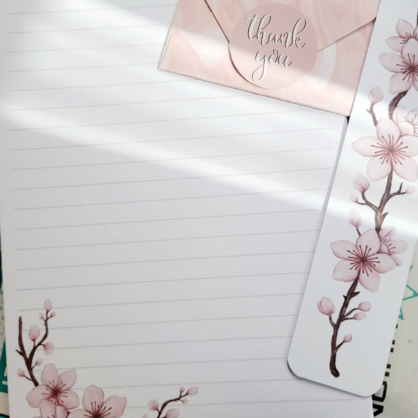 Blue Floral Writing Paper - A4 and A5 Sizes, Lined and Blank, JW Letter ...