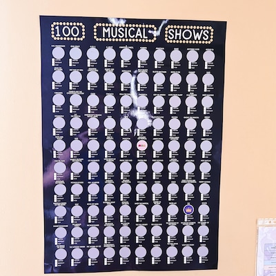 100 Musical Shows Scratch off Poster - Etsy UK
