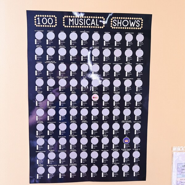 100 Musical Shows Scratch off Poster - Etsy UK