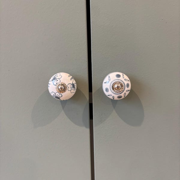 Red & White Ceramic Knobs Ceramic Door Knobs Kitchen Cabinet Drawer Pulls - Etsy