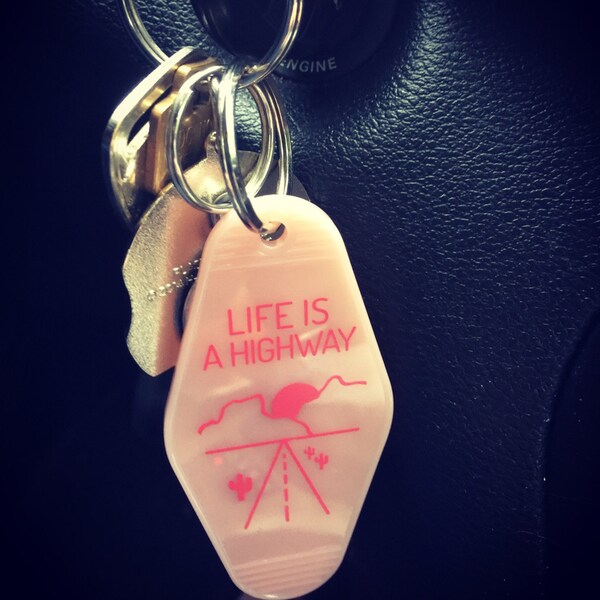 Life is A Highway Key Tag - Transparent Pink Keychain - Etsy