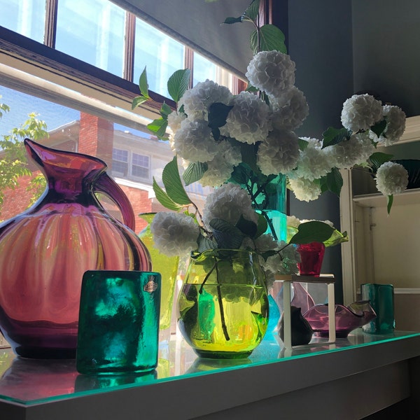 Steven Lundberg Glass Art 2000 Iredescent Glass Bottle With Stopper - Etsy