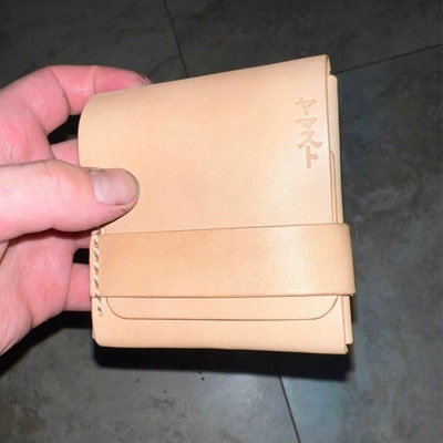 Minimalist Wallet Hand Made in Japan With Shonan Leather Natural - Etsy
