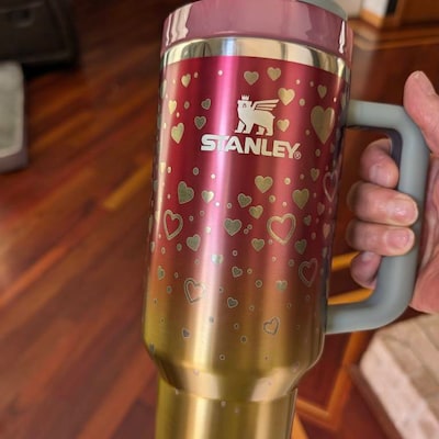 Heart Doodles Laser Engraved Seamless Full 40oz Tumbler Wrap, Digital ...