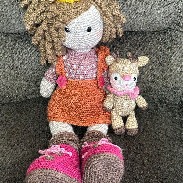 Alma Doll Amigurumi Crochet Pattern, Deer Included, PDF. / English ...