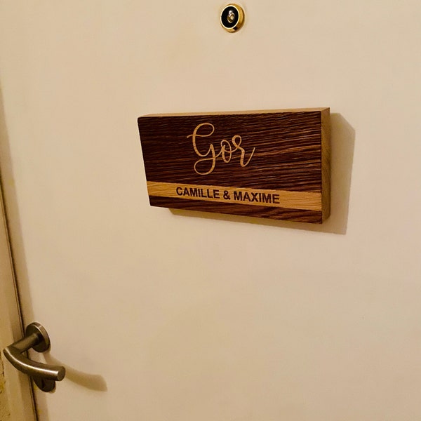 Name Plate Front Door Made of Solid Oak With Individual Engraving Door ...