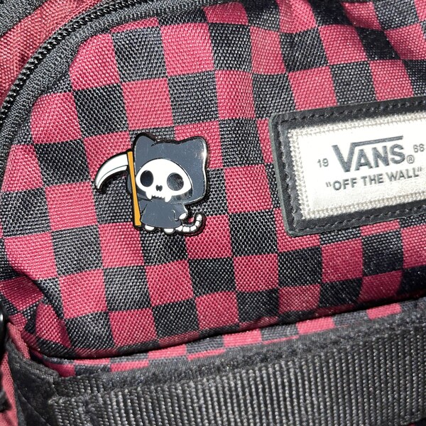 Cat Grim Reaper Enamel Pin Grim Reaper Holding Scythe Cat Enamel Pin ...