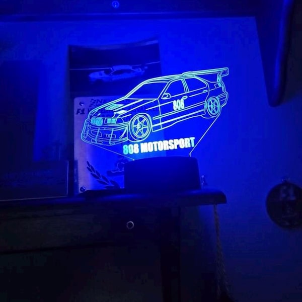 Custom Car Acrylic LED Lamp, Custom Car Lamp Gift, Car Lovers Lamp Gift ...