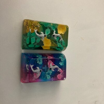 Blue Pink Koi Artisan Keycap, Custom Keycaps, Koi Fish Resin Keycap ...
