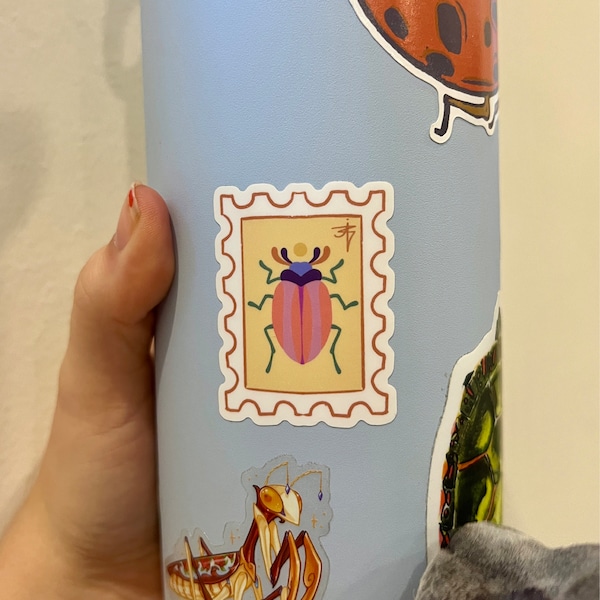 Beetle Vinyl Sticker Stamp - Bug Sticker, Beetle Specimen, Gift Idea ...