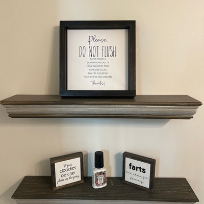 Please Do Not Flush... Funny Bathroom Rules Canvas, Toilet Humor ...