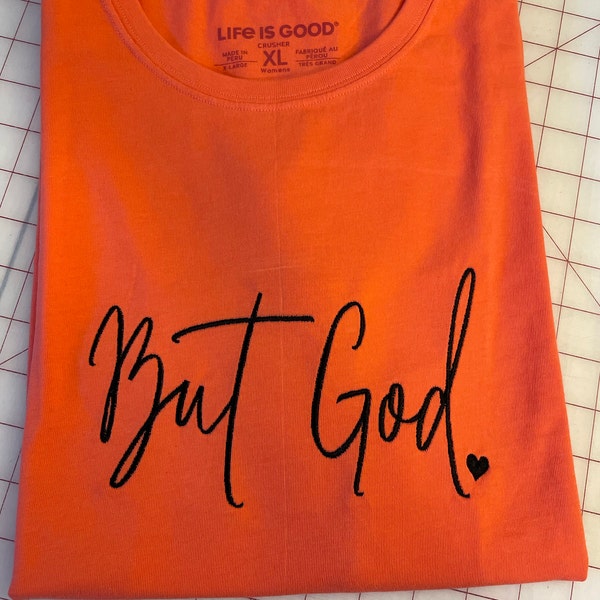 But God Satin Stitch Embroidery Design Heart Five Sizes 4x4, 5x7, 8x8 ...