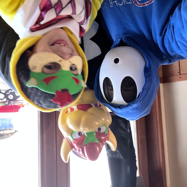 Bowser Jr Embroidered Felt Mask -kid & Adult Mask - Pretend Play ...
