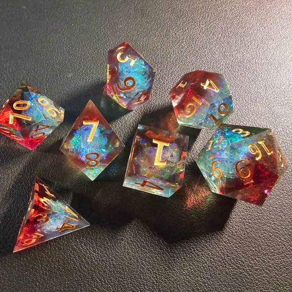 Demon's Blood DND D6, D20 Dice, Red Sharp Edge D&D Dice Set, Dungeons ...