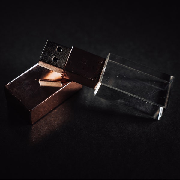 USB 3.0 Rose Gold Crystal USB Flash Drive, Wedding Flash Drive, Memory ...