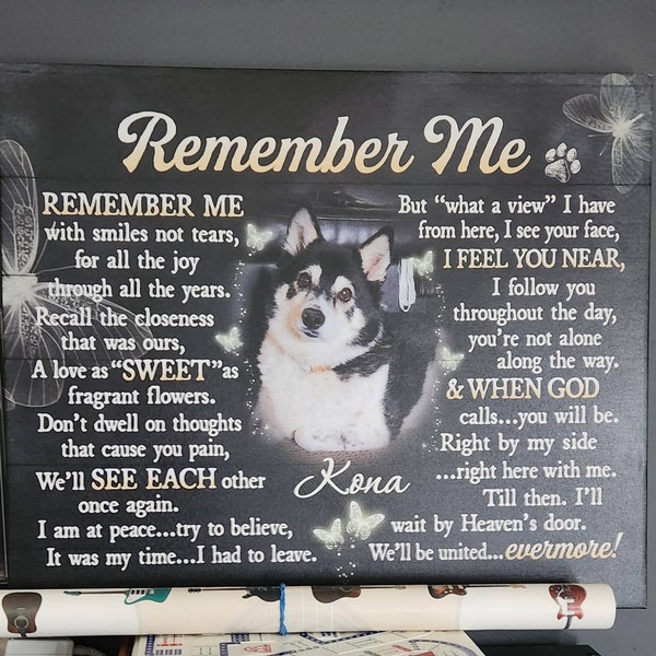 Remember Me Dog Memorial Canvas: Pet Loss Sympathy Gift - Etsy