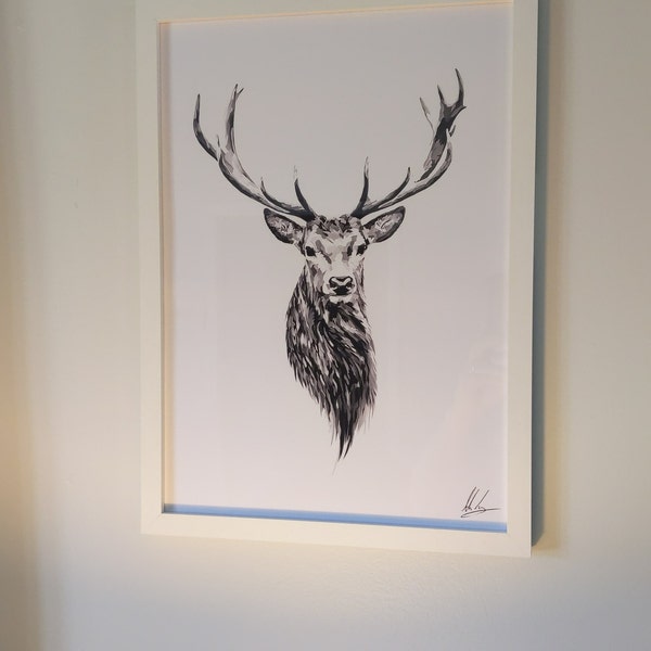 Stag Print - Stags Head Painting - Stag Head Print - Deer Print - Deer ...