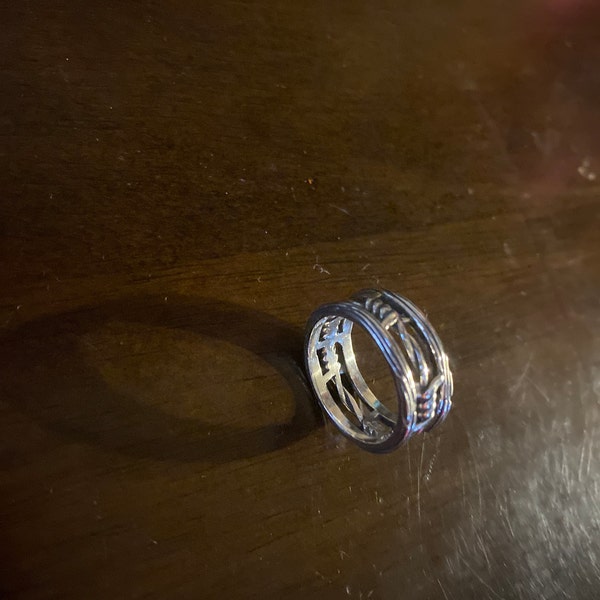 R001736 Sterling Silver Band Ring 925 Barbed Wire - Etsy