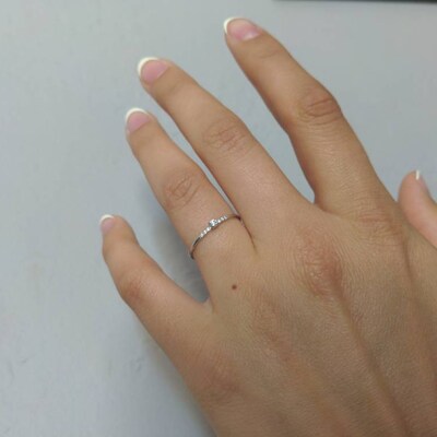 925 Sterling Silver Delicate Promise Ring for Her, Dainty & Simple ...
