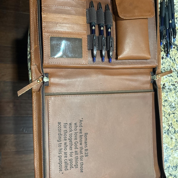 Personalized Leather Portfolio With Pen Holder, Best Gifts for Him ...