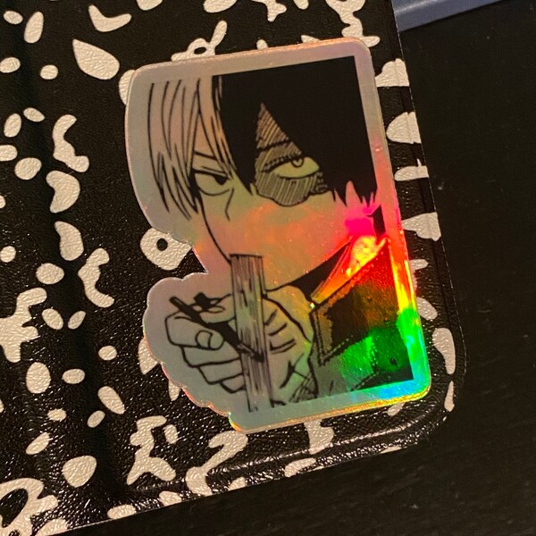 My Hero Holographic Todoroki Shoto Eating Soba Sticker - Etsy