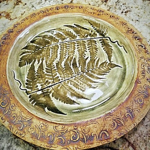 Extra Large Ceramic Serving Bowl Fern Design Handmade Large - Etsy