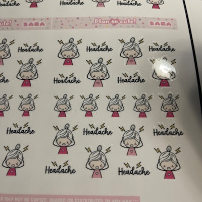 Sara Headache, Headache, Printable Stickers, Printable Planner Stickers ...