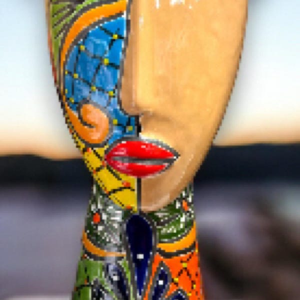 Mexican Talavera Lady Planter | Hand-painted Folk Art Picasso Style - Etsy