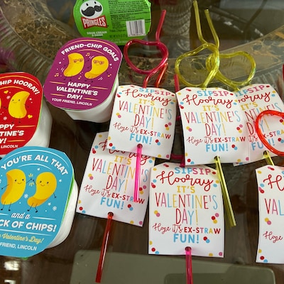 Straw Valentine's Day Printable Crazy Straw Valentine Class Classmate ...