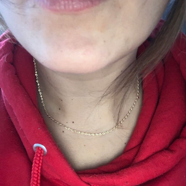 14k Gold Necklace, 14k Gold Chain, Solid Gold Necklace, Solid Gold ...