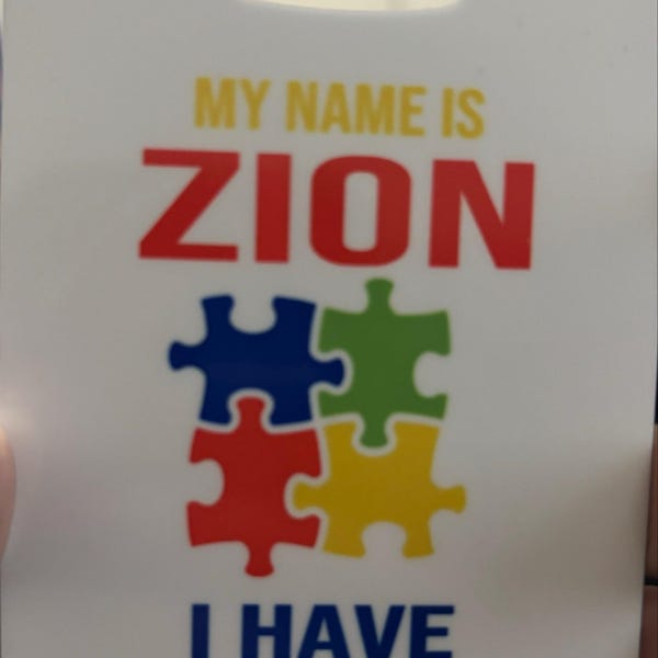 Autism Bag Tag, Autism Alert Tag, Personalized Bag Tag, Autism Hang Tag ...
