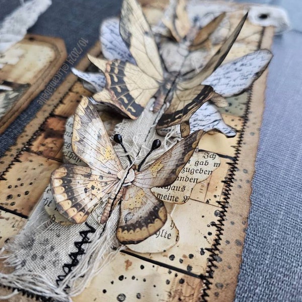 MOTH & PAPER FLUTTER Ephemera Pack, Layered Moths Fussy Cut Images for ...