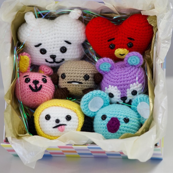 PATTERN Bundle AMIGURUMI || BT21 Head Keychain CROCHET - Etsy